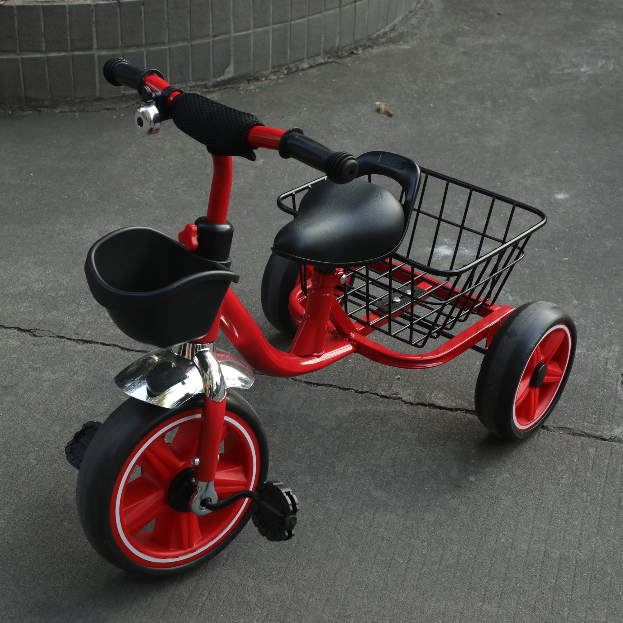 Outdoors Kids Tricycles Toddler Trikes with Front Basket and Back ...