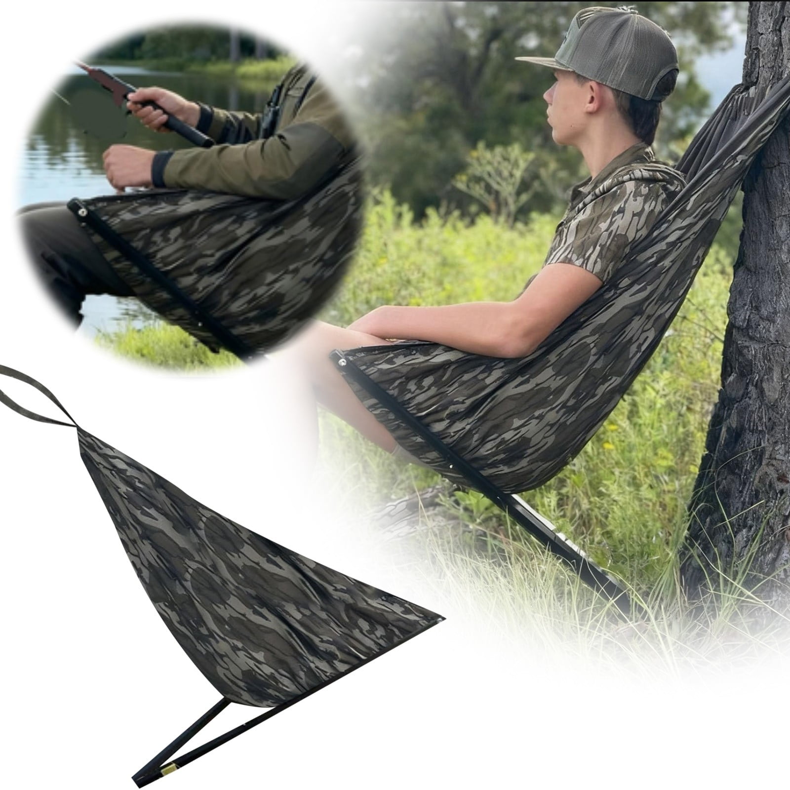 Outdoors Low Down Hunting Seat, Portable Folding Hammock Tree Seat ...