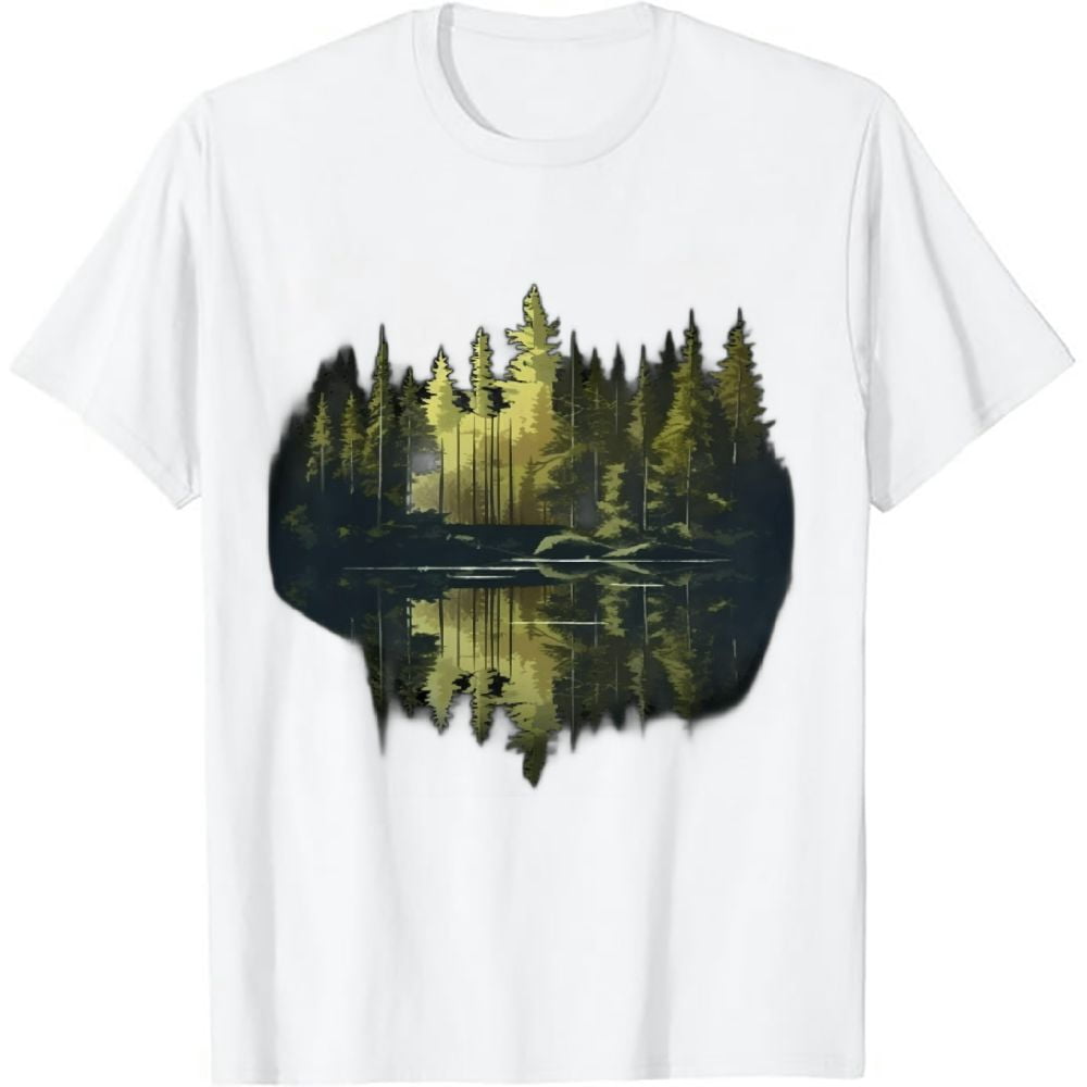 Outdoors Wildlife Trees Nature Reflection Forest T-Shirt 1975 - Walmart.com