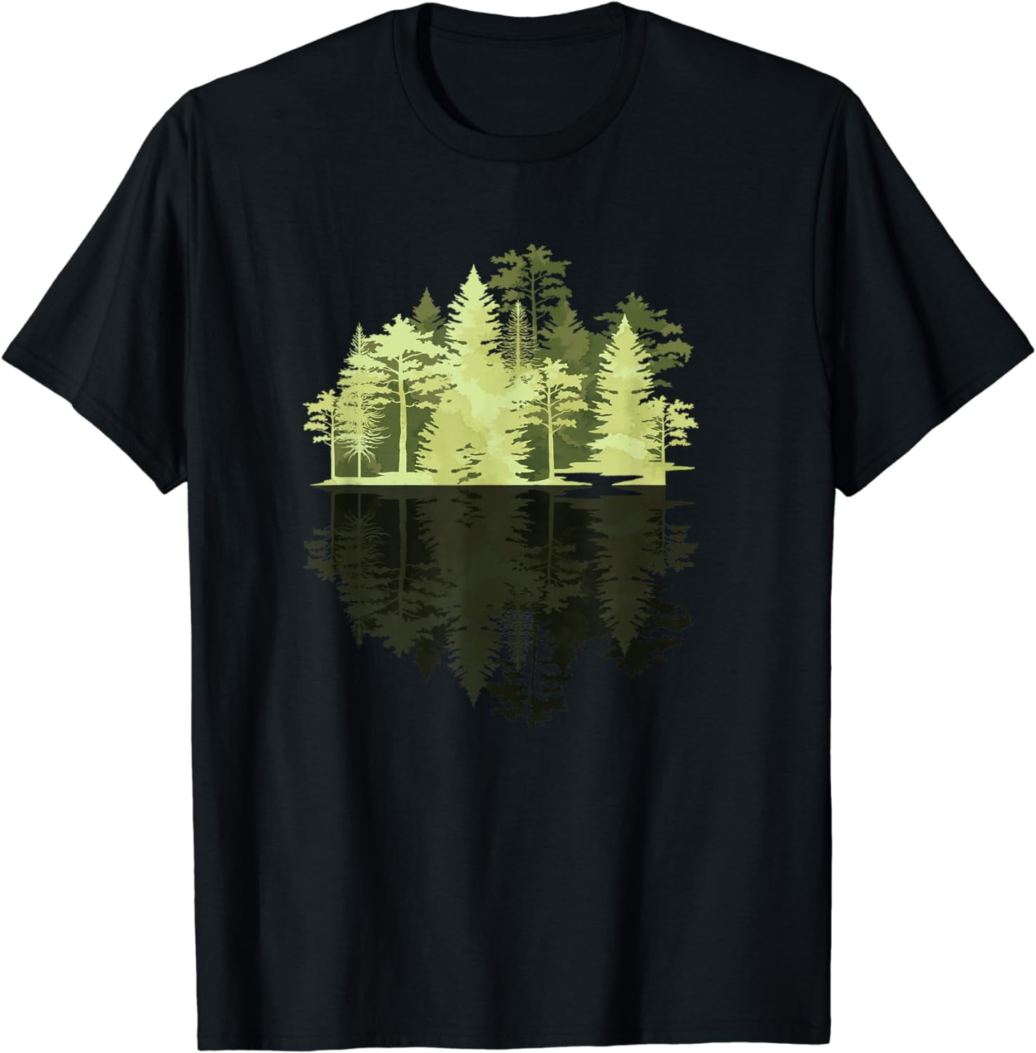 Outdoors Wildlife Trees Nature Reflection Forest T-Shirt - Walmart.com
