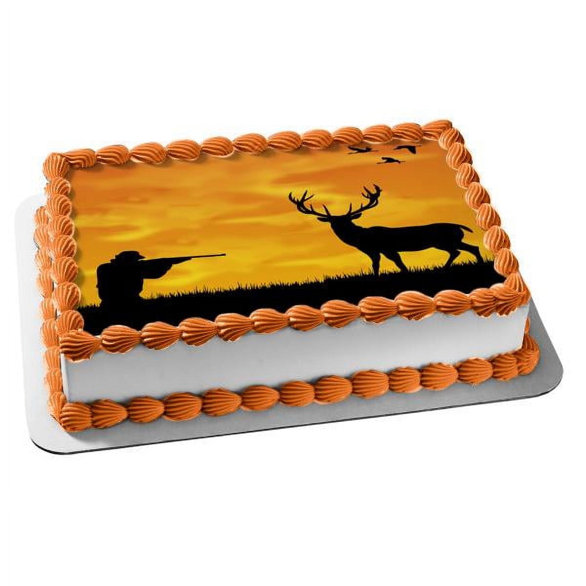 Outdoorsman Hunter Deer Duck Nature Wildlife Silhouette Gun Edible ...