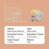 Outemu Honey Peach Switch V2, 5Pin 40g Pre-Lubed Silent Linear Switch for Custom Mechanical ...