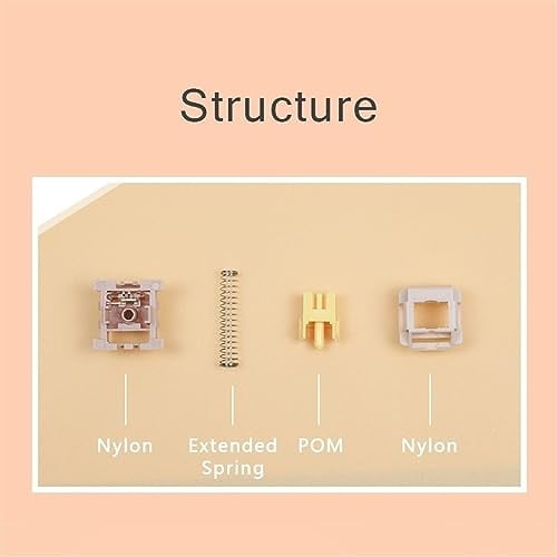 Outemu Honey Peach Switch V2, 5Pin 40g Pre-Lubed Silent Linear Switch ...