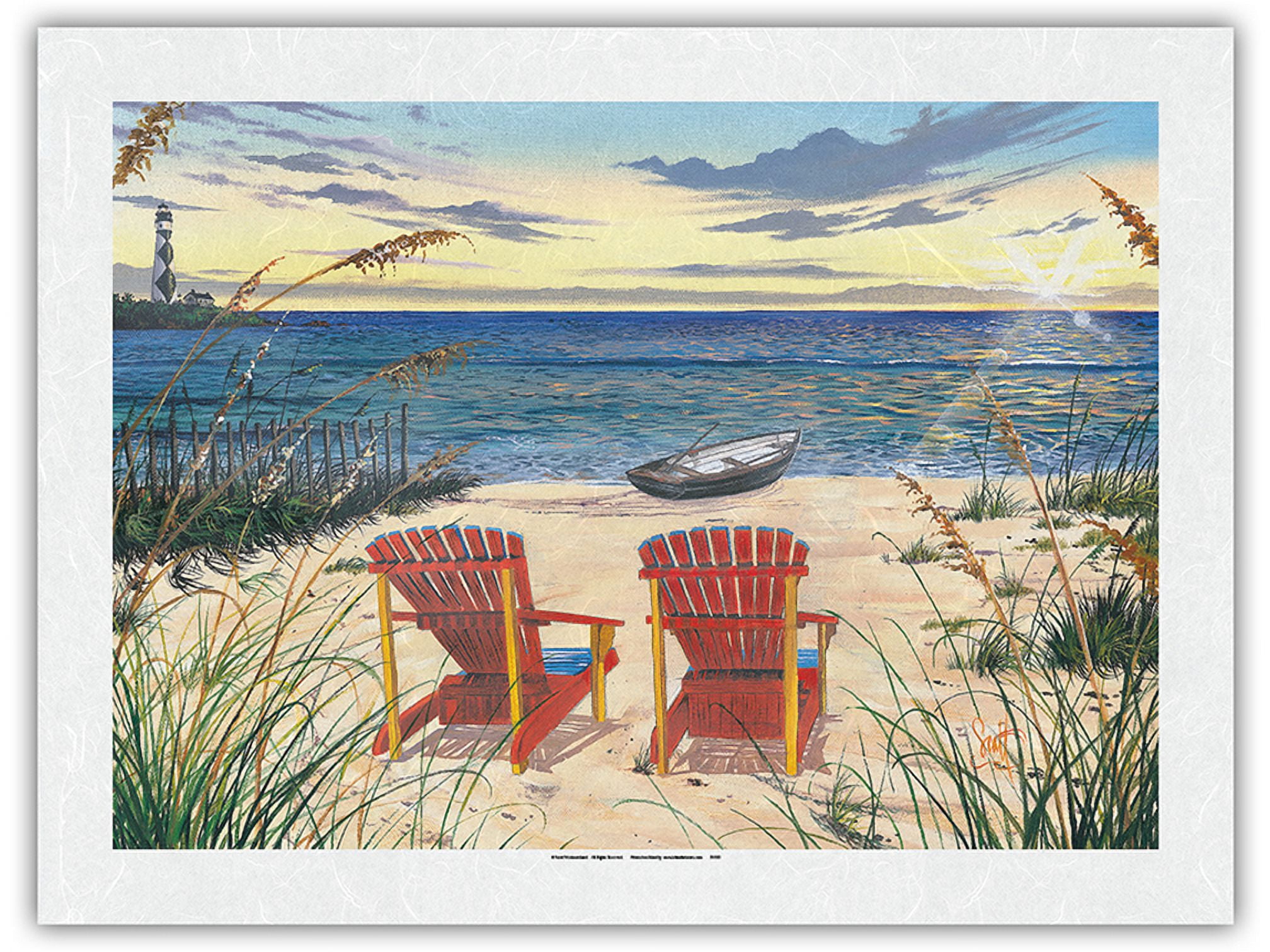 Outer Bank Sunrise - Beach Chairs & Sunset Ocean View - From an ...
