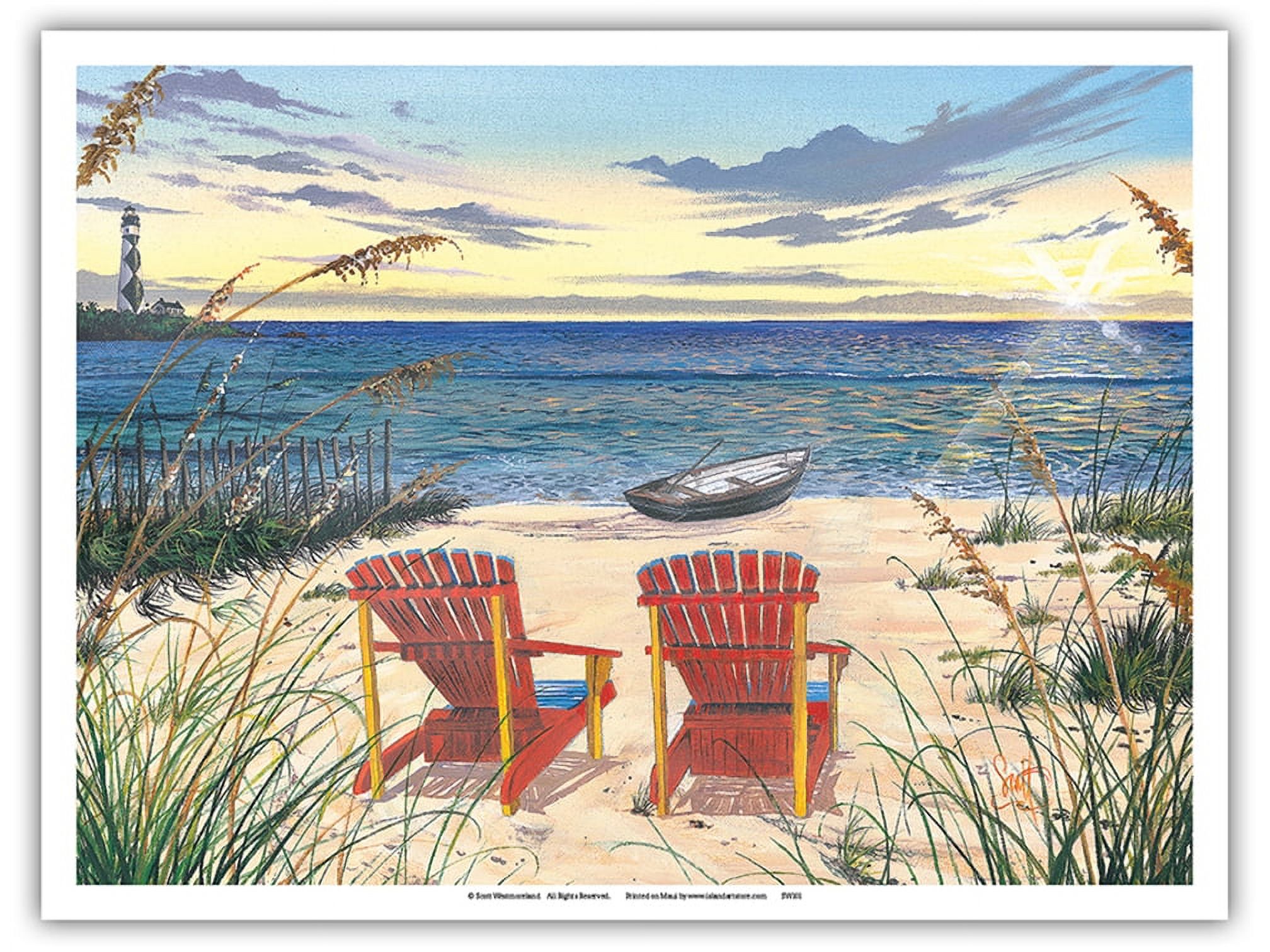 Outer Bank Sunrise - Beach Chairs & Sunset Ocean View - From an ...