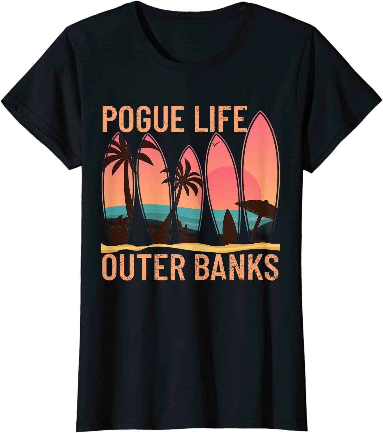 Outer Banks Beach Sunset Surfing Pogue Life Women T-Shirt - Walmart.com