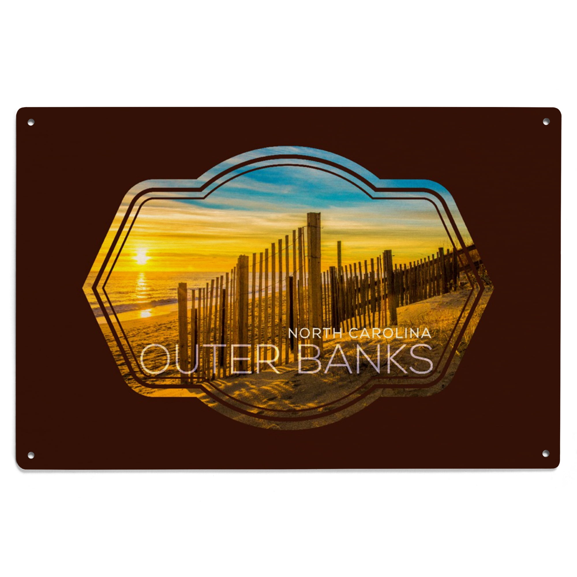 Outer Banks, Dawn Sand Dunes, Contour, Photography Birch Wood Wall Sign ...