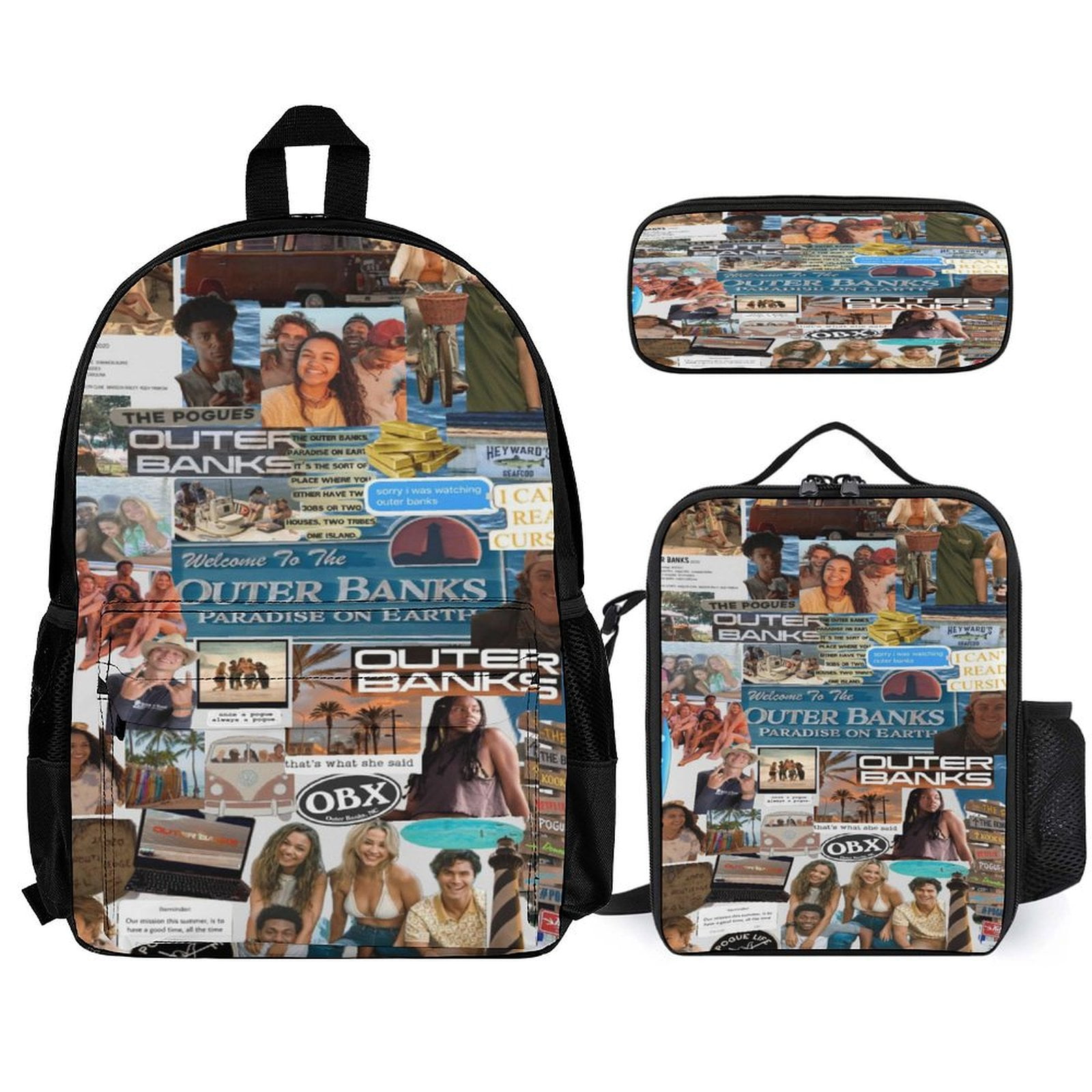 Outer Banks JJ Maybank Backpack Set Cartoon Travel Backpack with Lunch ...