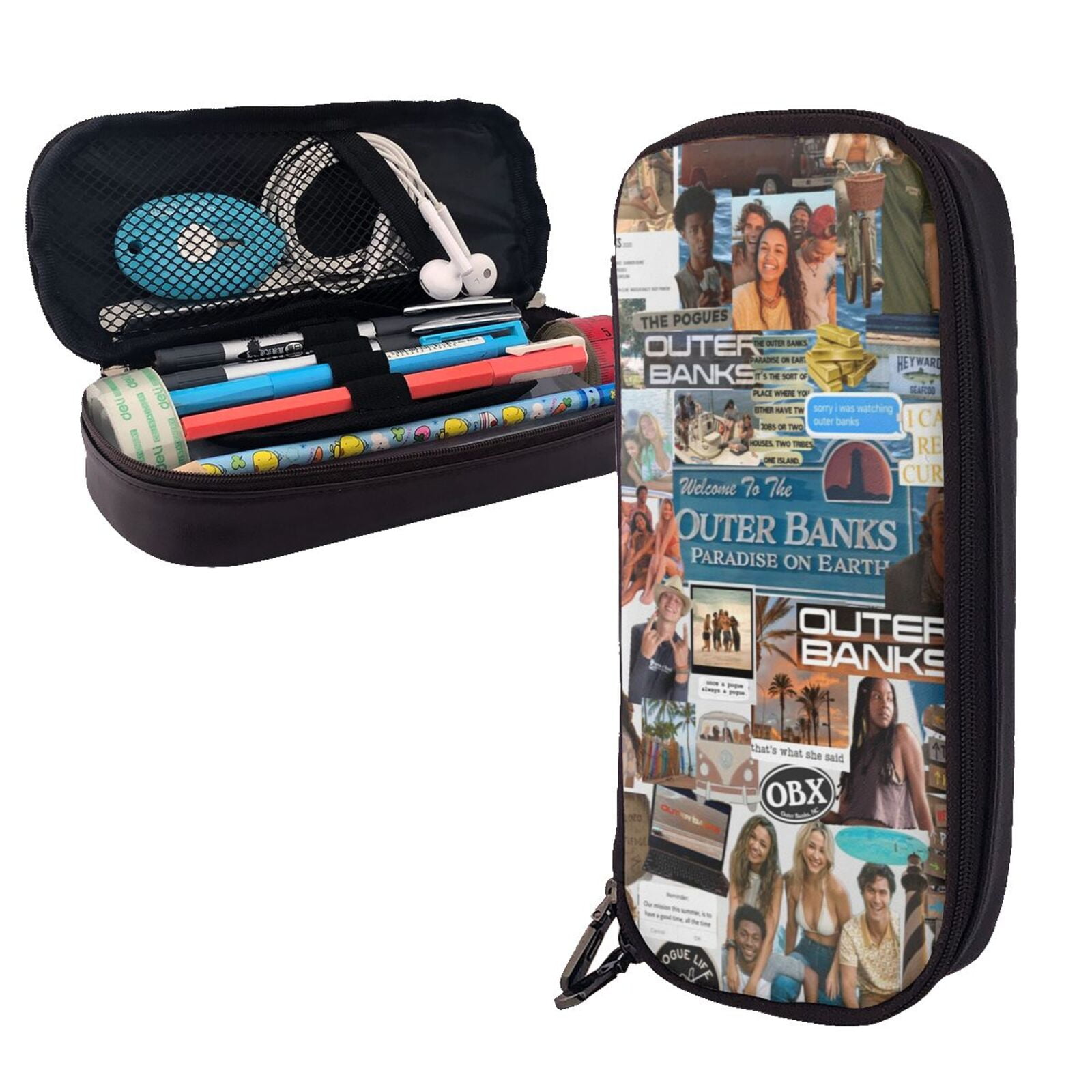 Outer Banks JJ Maybank Leather Flap Pencil Case, Cosmetic Bag, Zipper ...