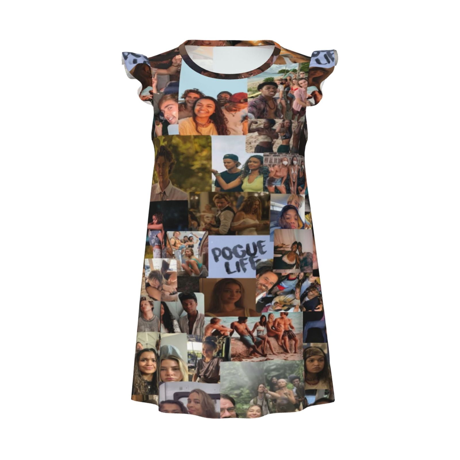 Outer Banks Little Girls Nightgowns Cartoon Printed Flutter Sleeve ...