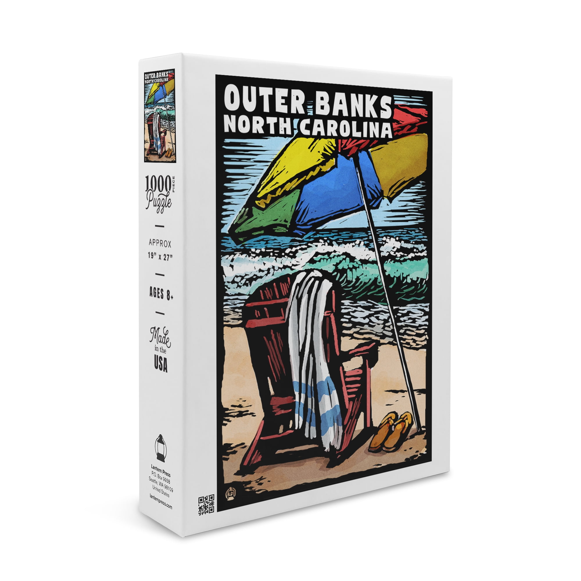 Outer Banks, North Carolina, Beach Chair, Scratchboard (1000 Piece ...