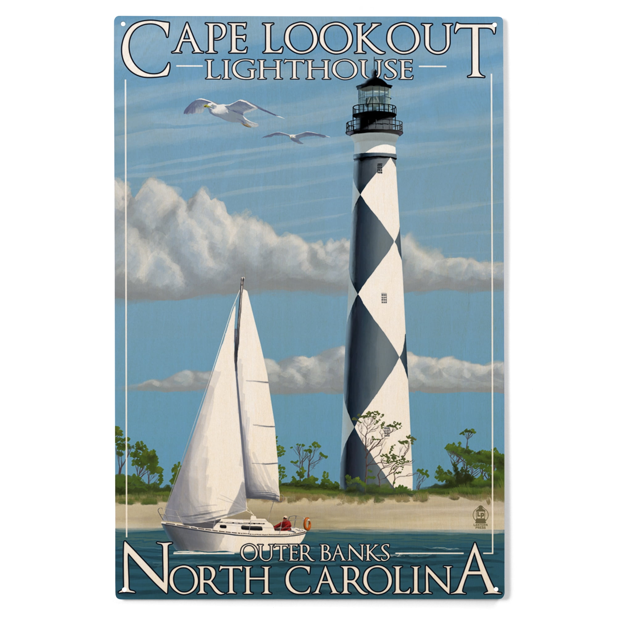 Outer Banks, North Carolina, Cape Lookout Lighthouse Birch Wood Wall ...