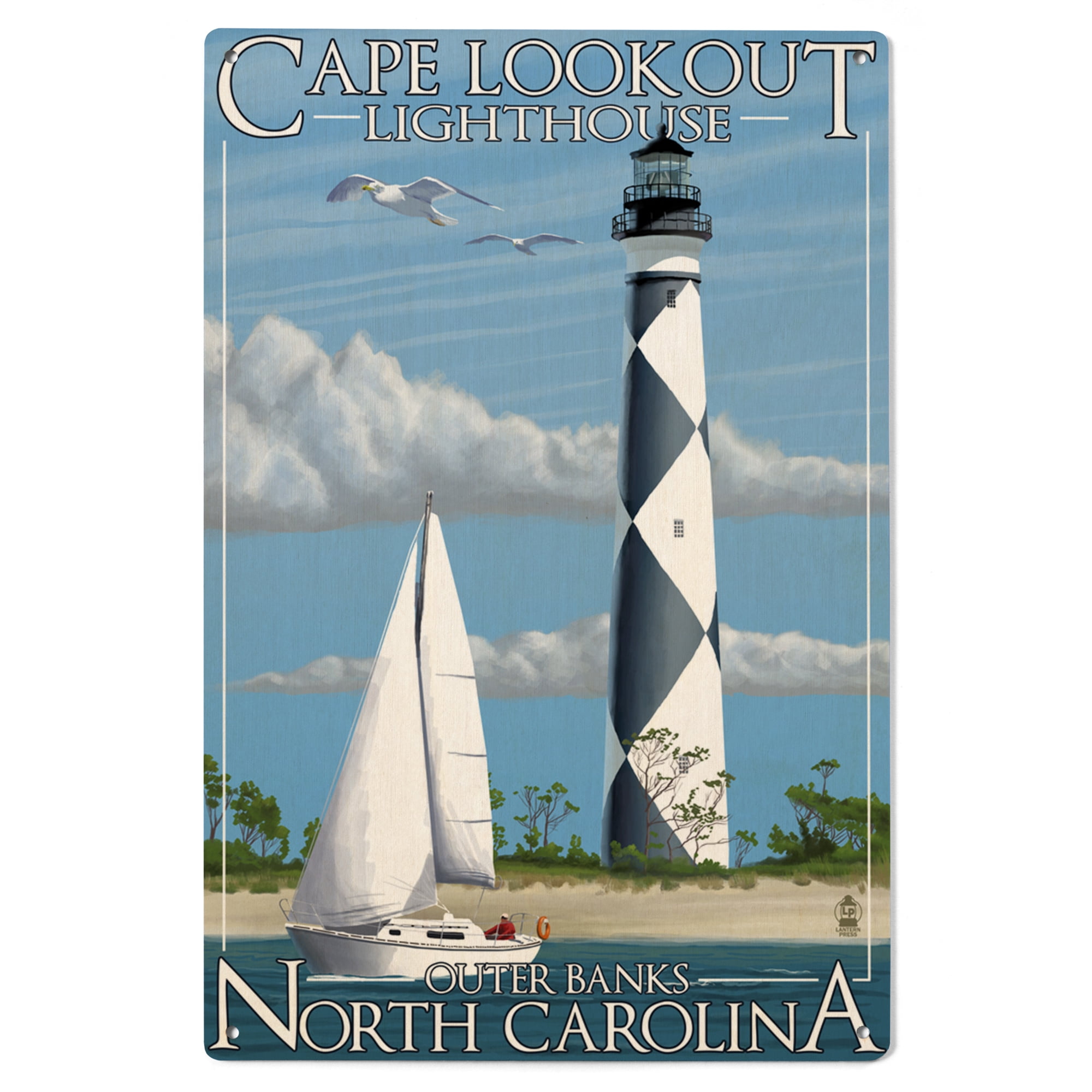 Outer Banks, North Carolina, Cape Lookout Lighthouse Birch Wood Wall ...