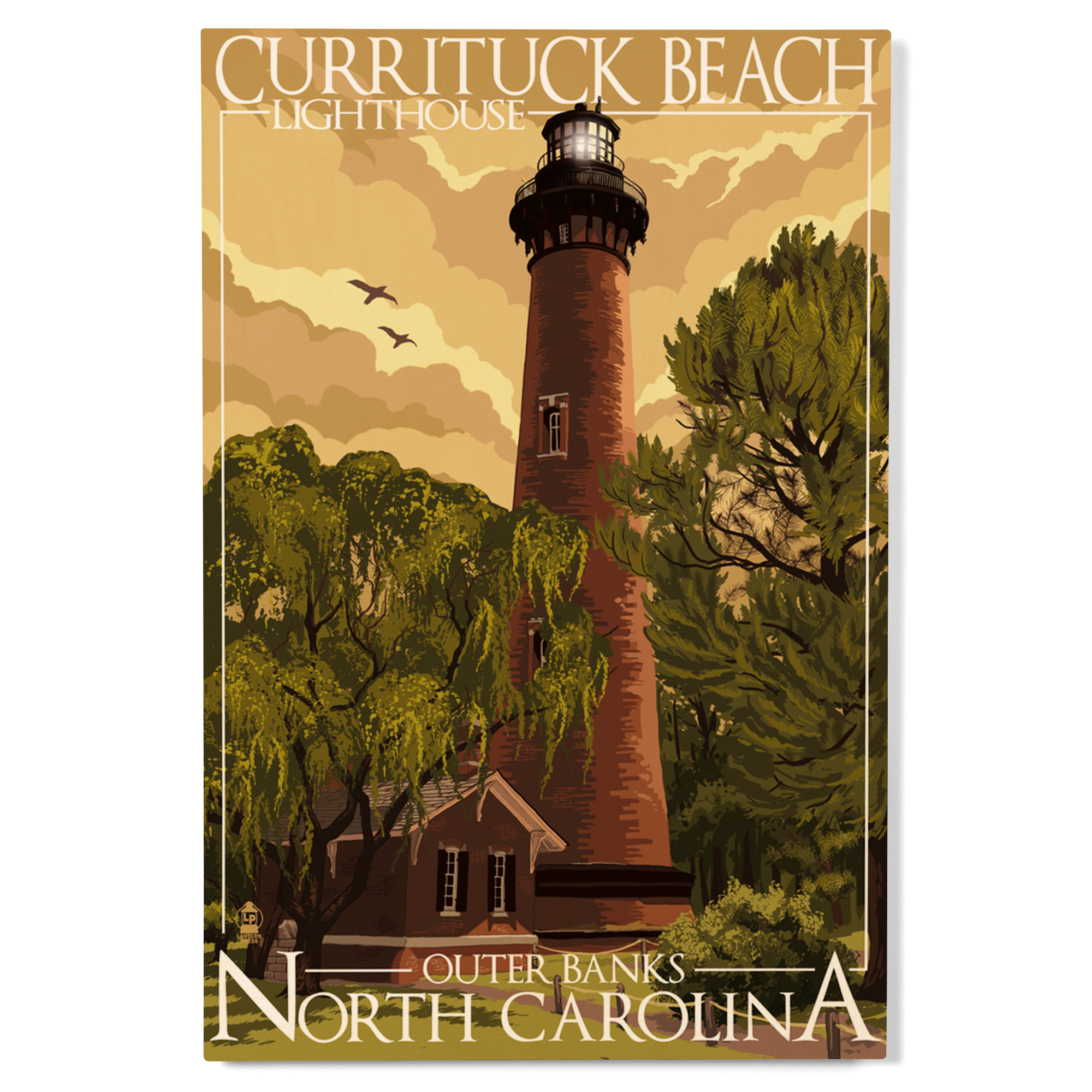Outer Banks, North Carolina, Currituck Beach Lighthouse Birch Wood Wall ...