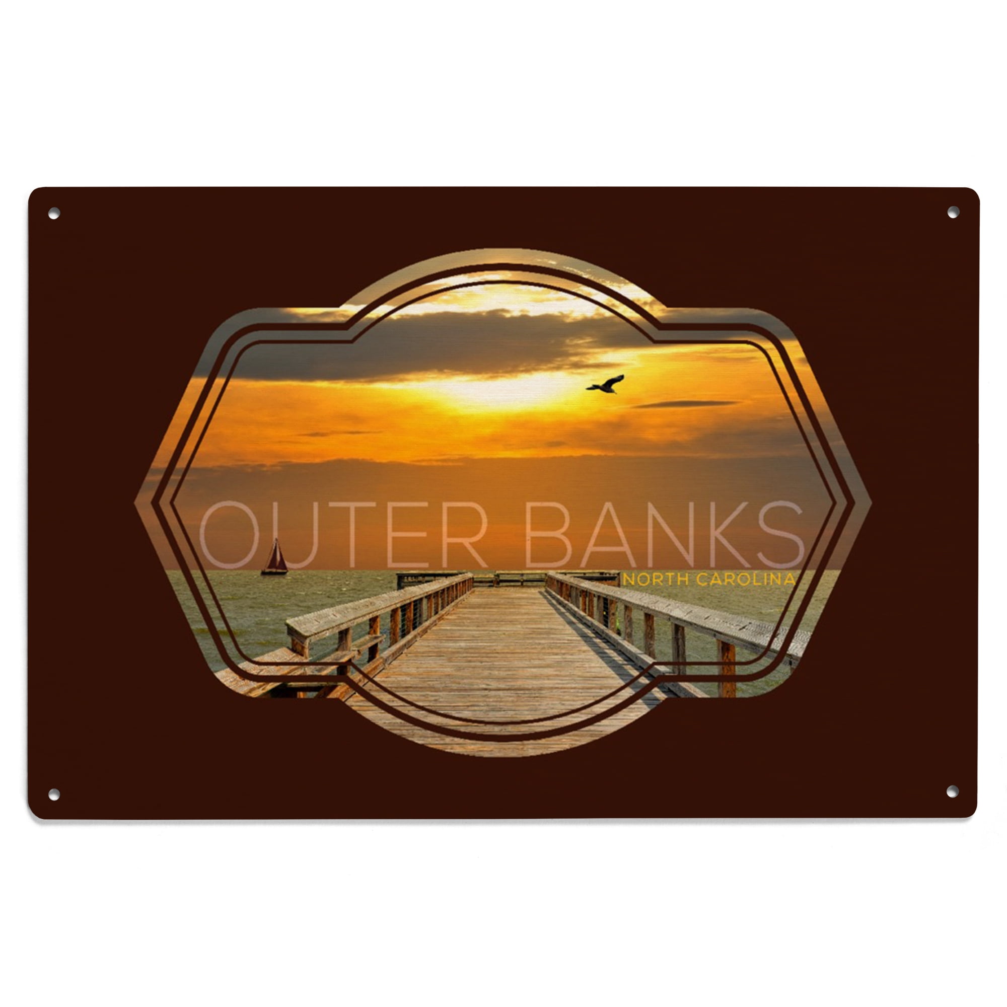 Outer Banks, North Carolina, Dock At Sunset, Contour, Photography Birch ...