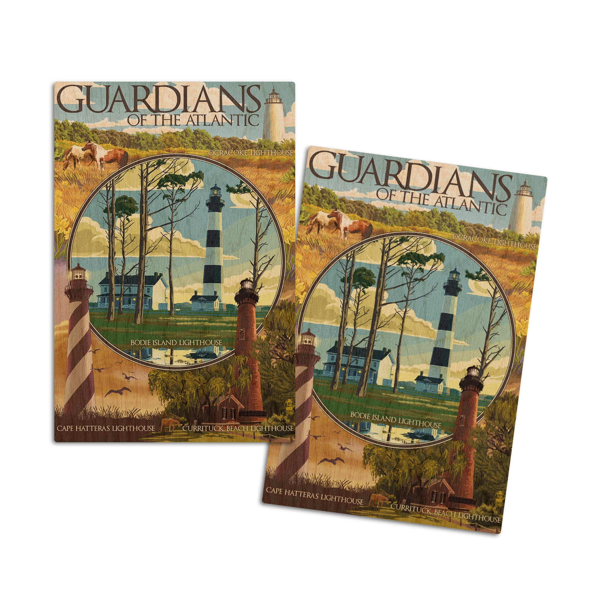 Outer Banks, North Carolina, Guardians of the Atlantic Lighthouses (4x6 ...