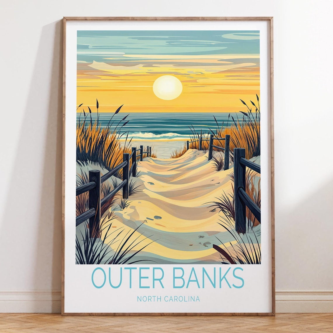 Outer Banks North Carolina Poster, North Carolina Travel Wall Art ...