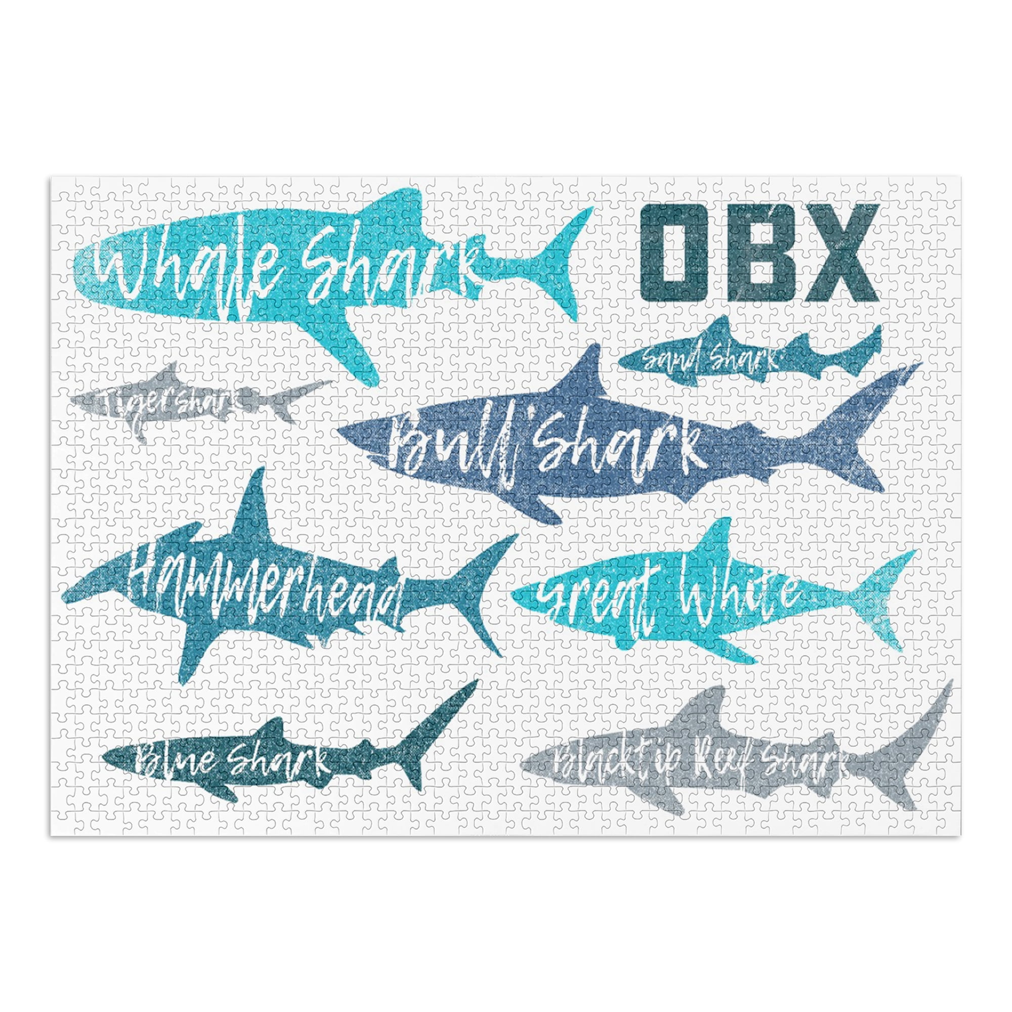 Outer Banks, North Carolina, Sharks, Pattern, Shark Names (1000 Piece ...