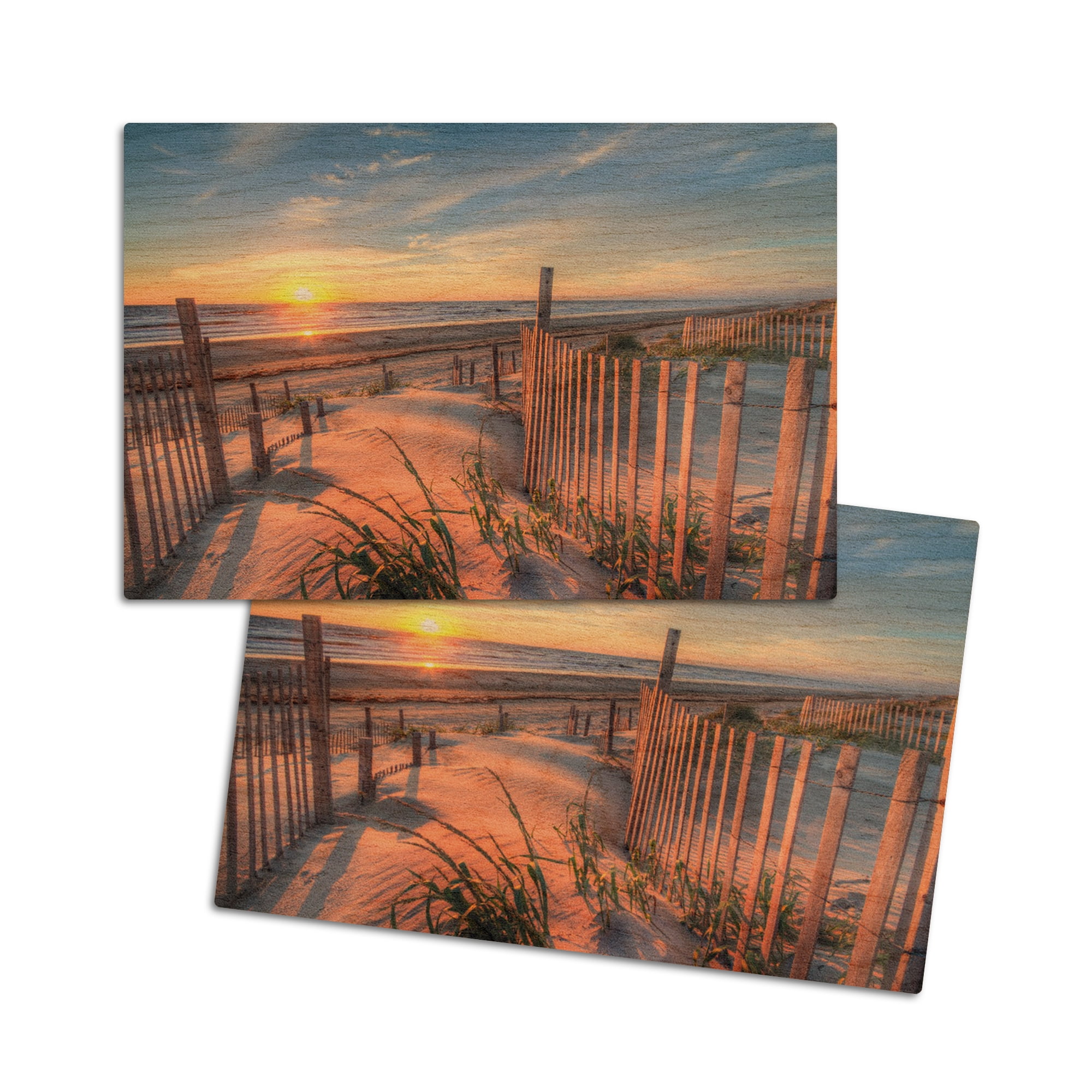 Outer Banks, North Carolina, Sunrise at Corolla Beach (4x6 Birch Wood ...