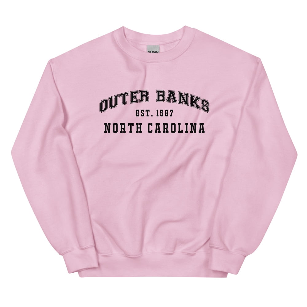 Outer Banks North Carolina Sweatshirt (Light Pink, M) - Walmart.com