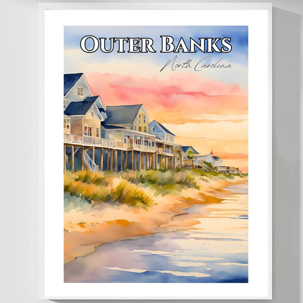 Outer Banks North Carolina Wall Art, Outer Banks Poster Print, Wall ...