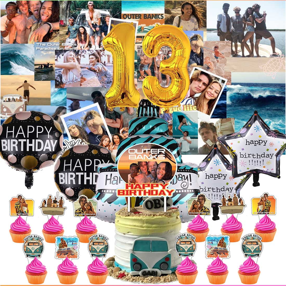 Outer Banks Party Supplies Decor 13th Kit Balloons Birthday Cake Topper ...