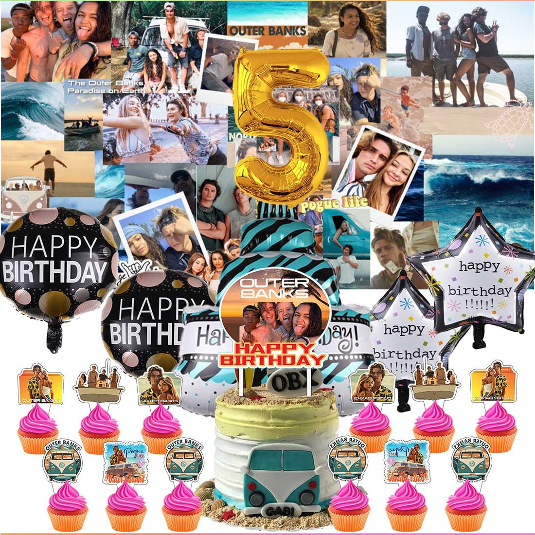 Outer Banks Party Supplies Decor 5th Kit Balloons Birthday Cake Topper ...