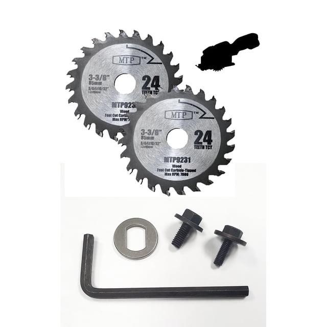 Outer Flange Washer Bolt + 2 Carbide Wood blades for Rockwell Worx ...