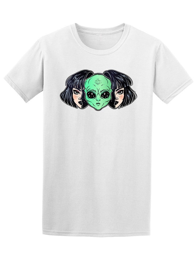 Outer Space Alien Woman Face Men's Tee - Image by Shutterstock ...