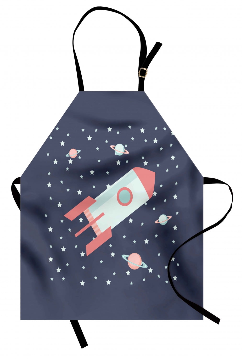 Outer Space Apron, Galaxy Themed Cartoon with Rocket Stars and Planets ...