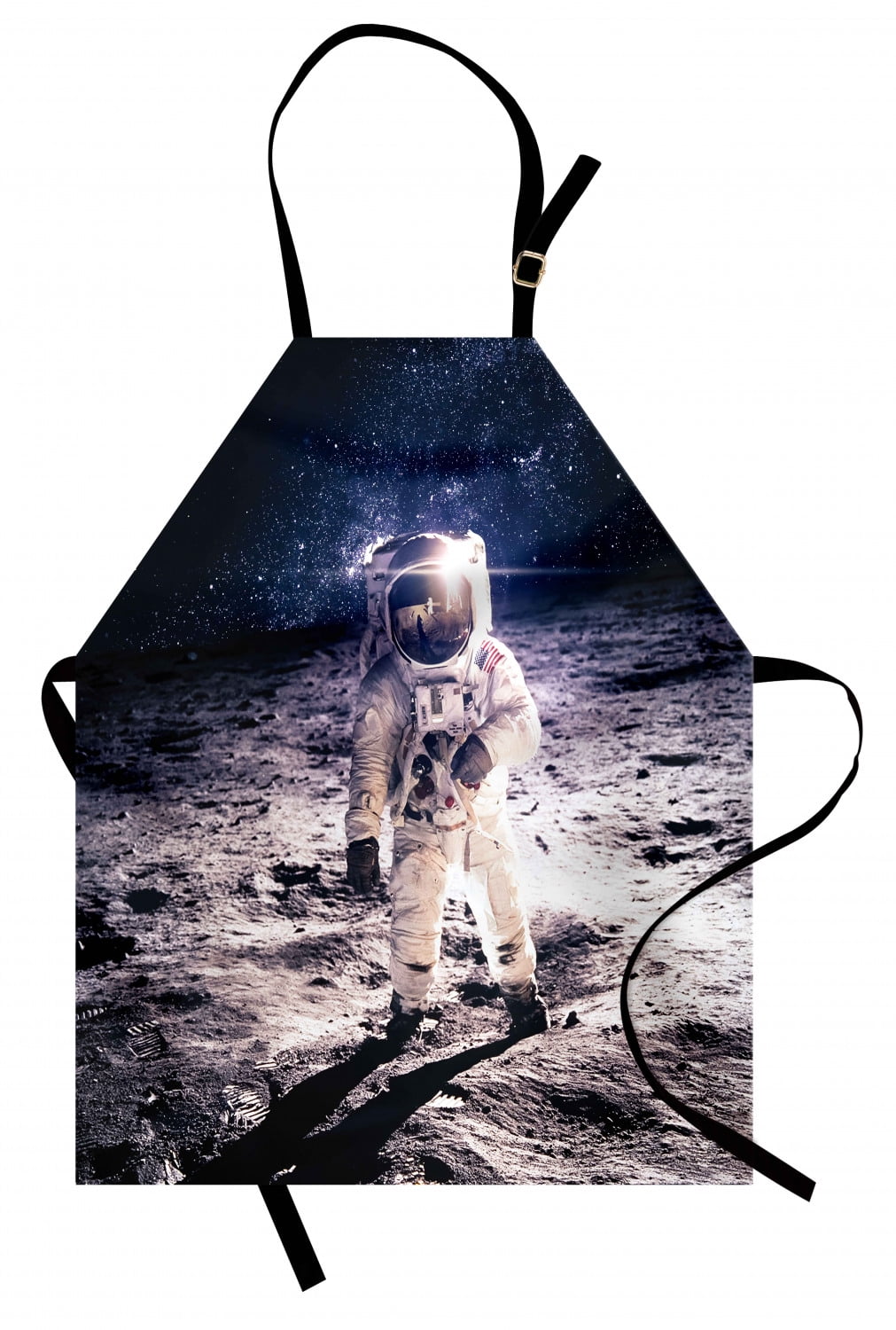 Outer Space Apron Moon Spaceman on the Surface of Orbit Background ...