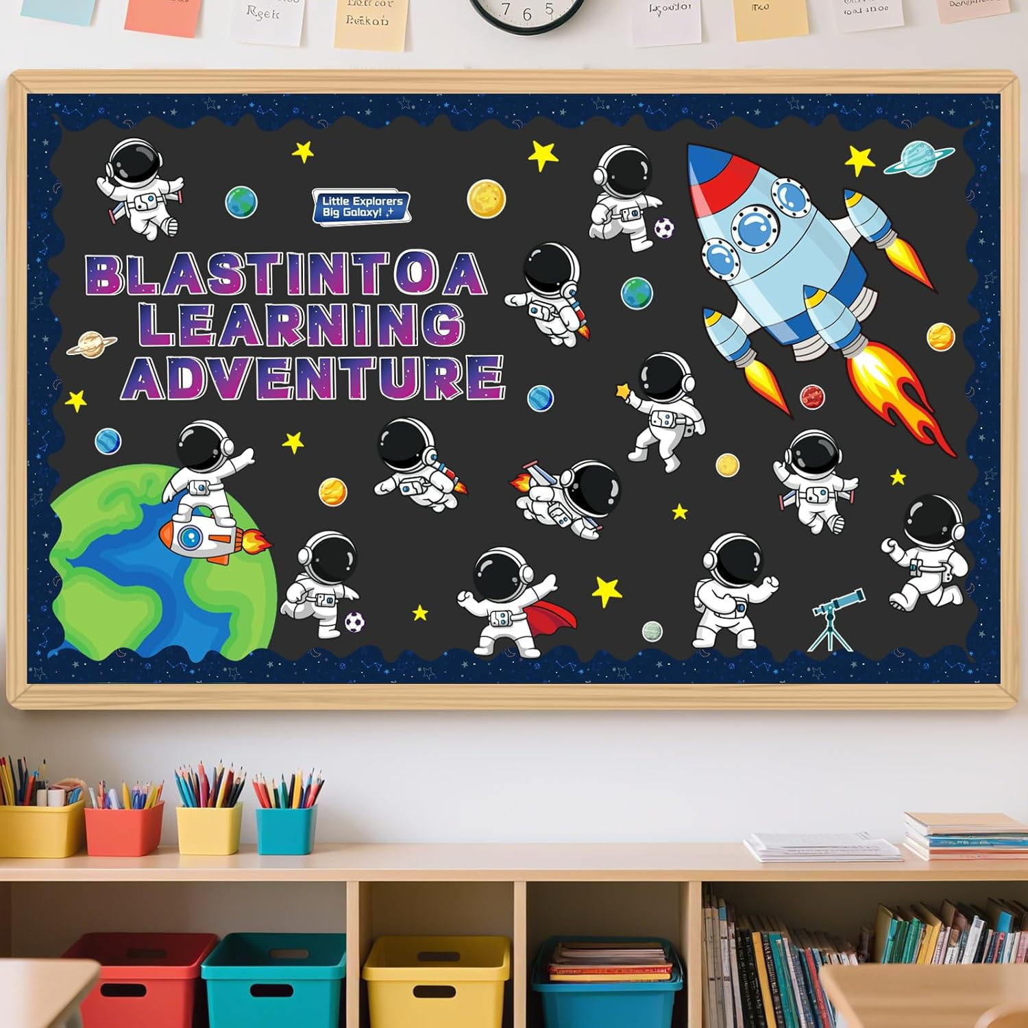 Outer Space Astronaut Bulletin Board Decorations, 113pcs Space Theme ...