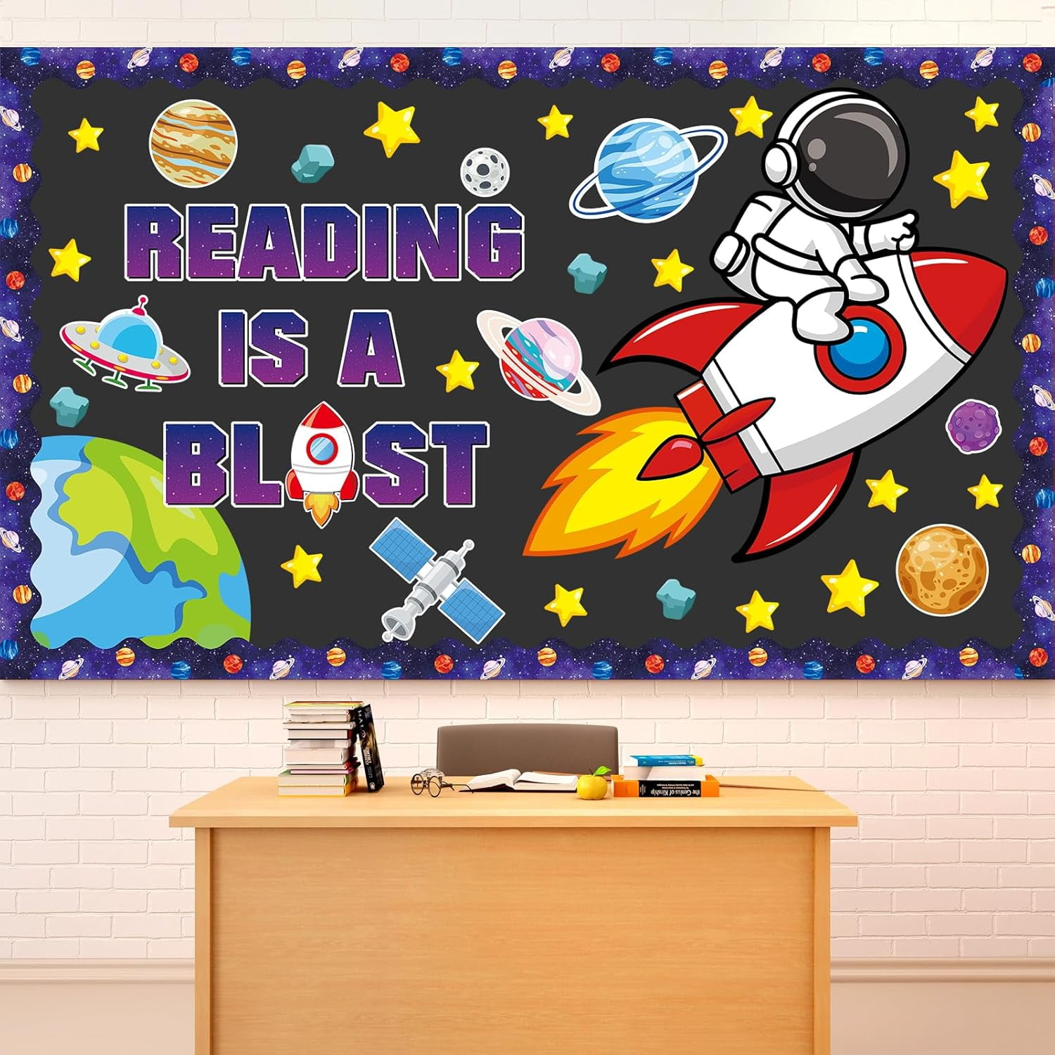 Outer Space Astronaut Bulletin Board Decorations Space Theme Classroom ...