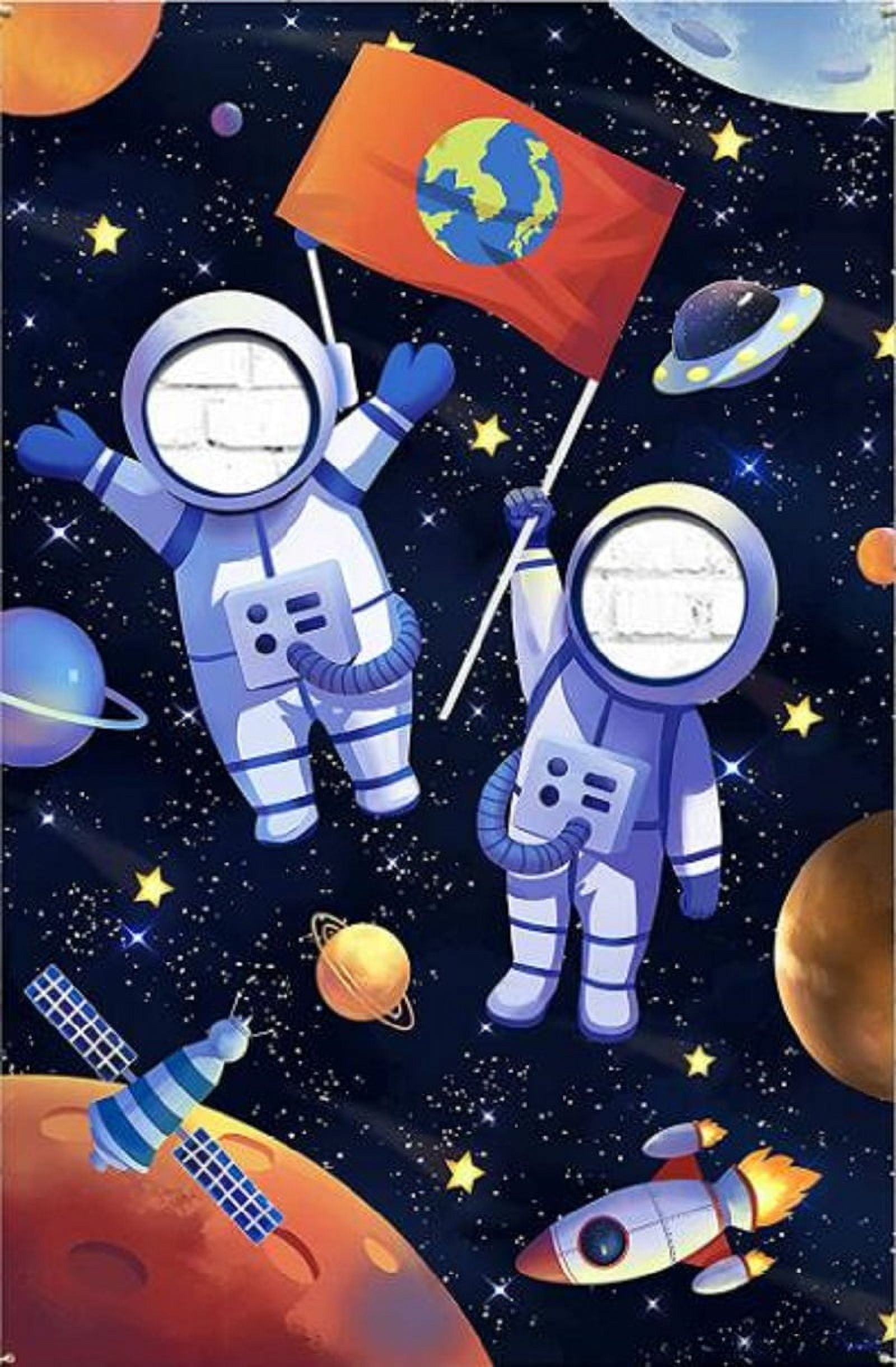 Outer Space Astronaut Face Photography Backdrop Banner Astronaut ...