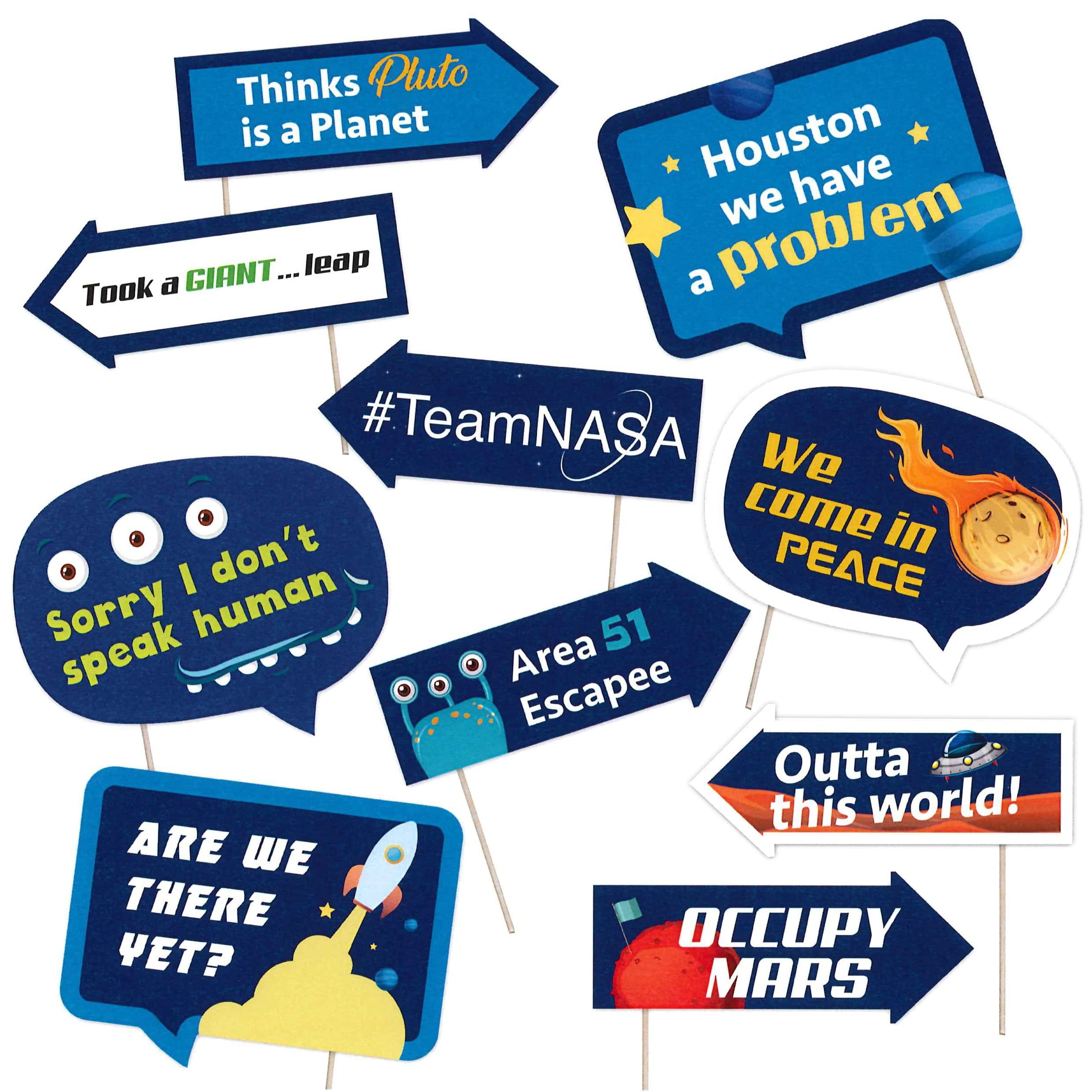 Outer Space Astronaut Photo Booth Props - Rocket Ship Universe Planets ...