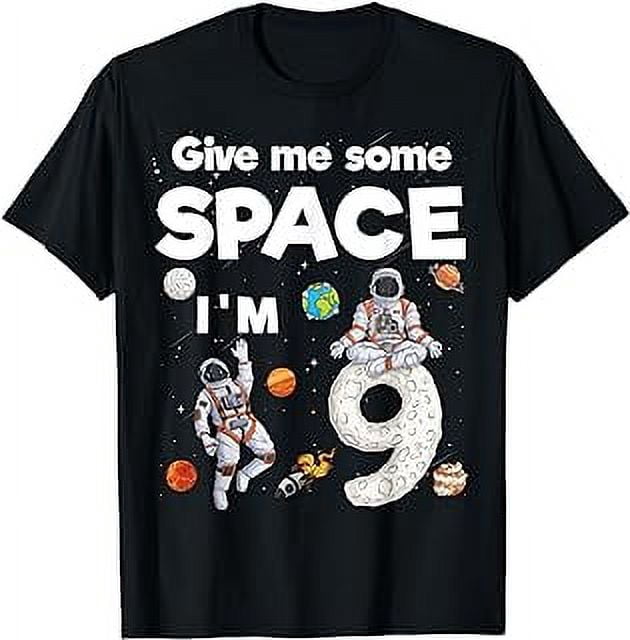 Outer Space Astronaut Planets Nine Year Old 9th Birthday T-Shirt ...