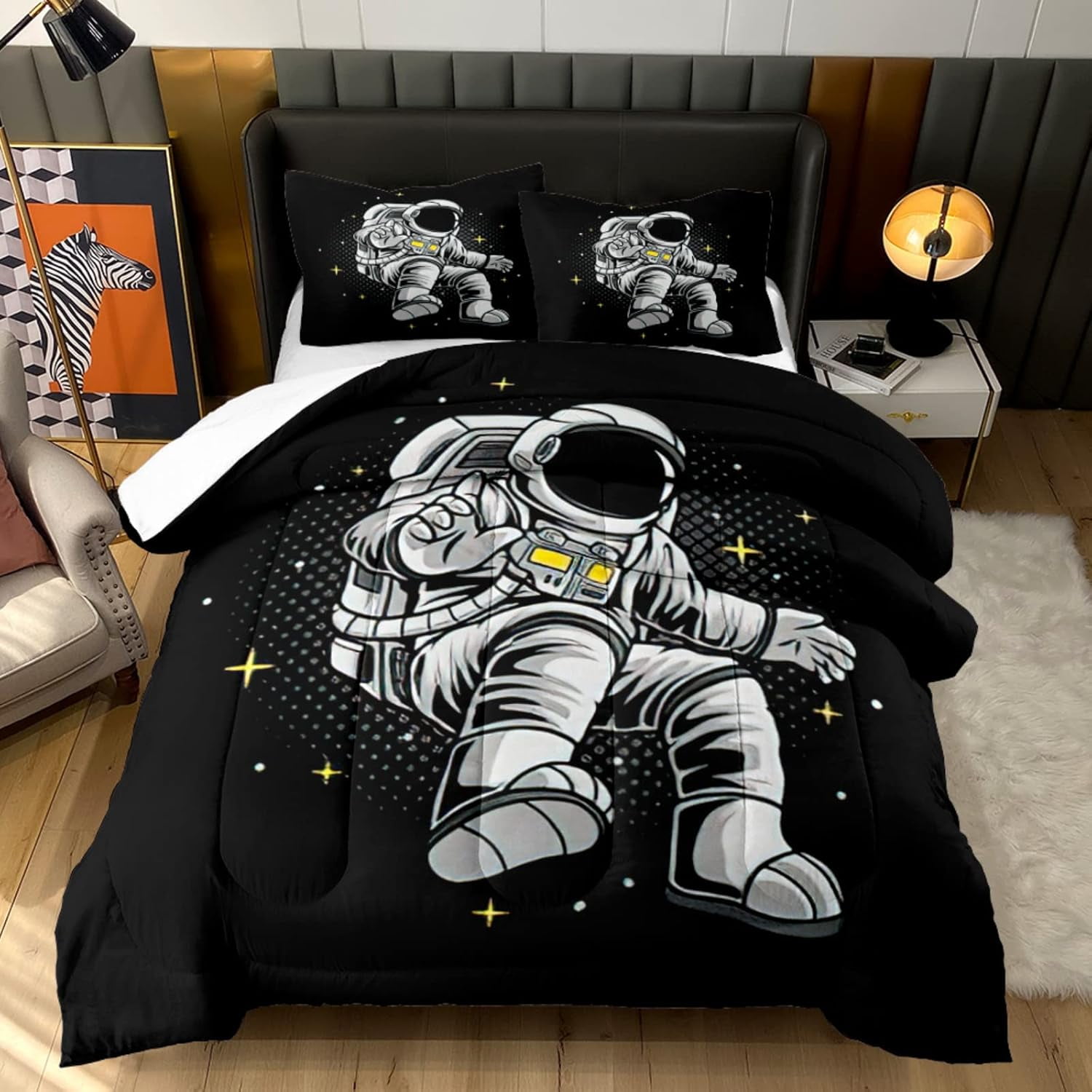Outer Space Astronaut Planets Themed Bedding Set Cartoon Astronaut ...
