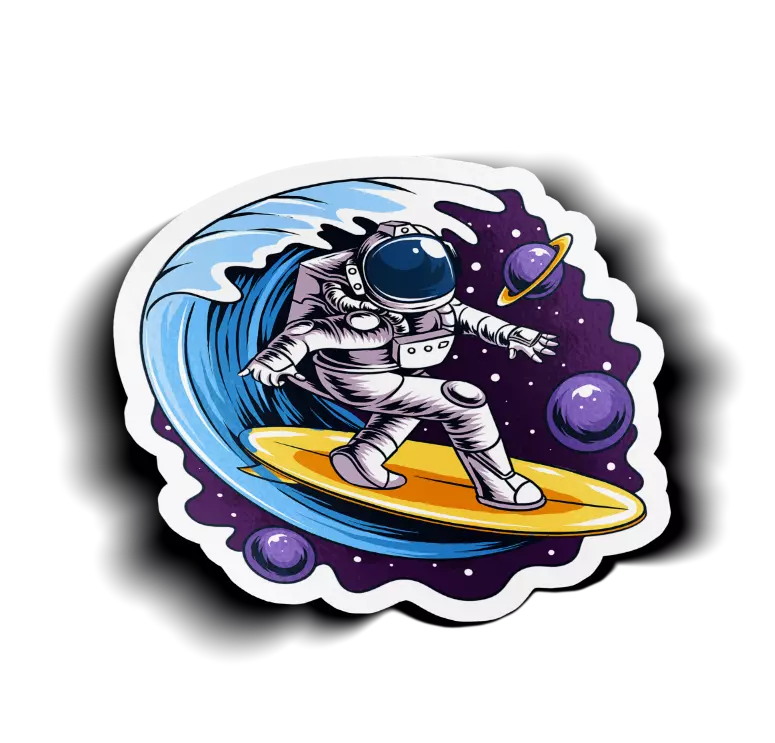Outer Space Astronaut Surfing Surf Sticker For Tumblers, Laptops And ...