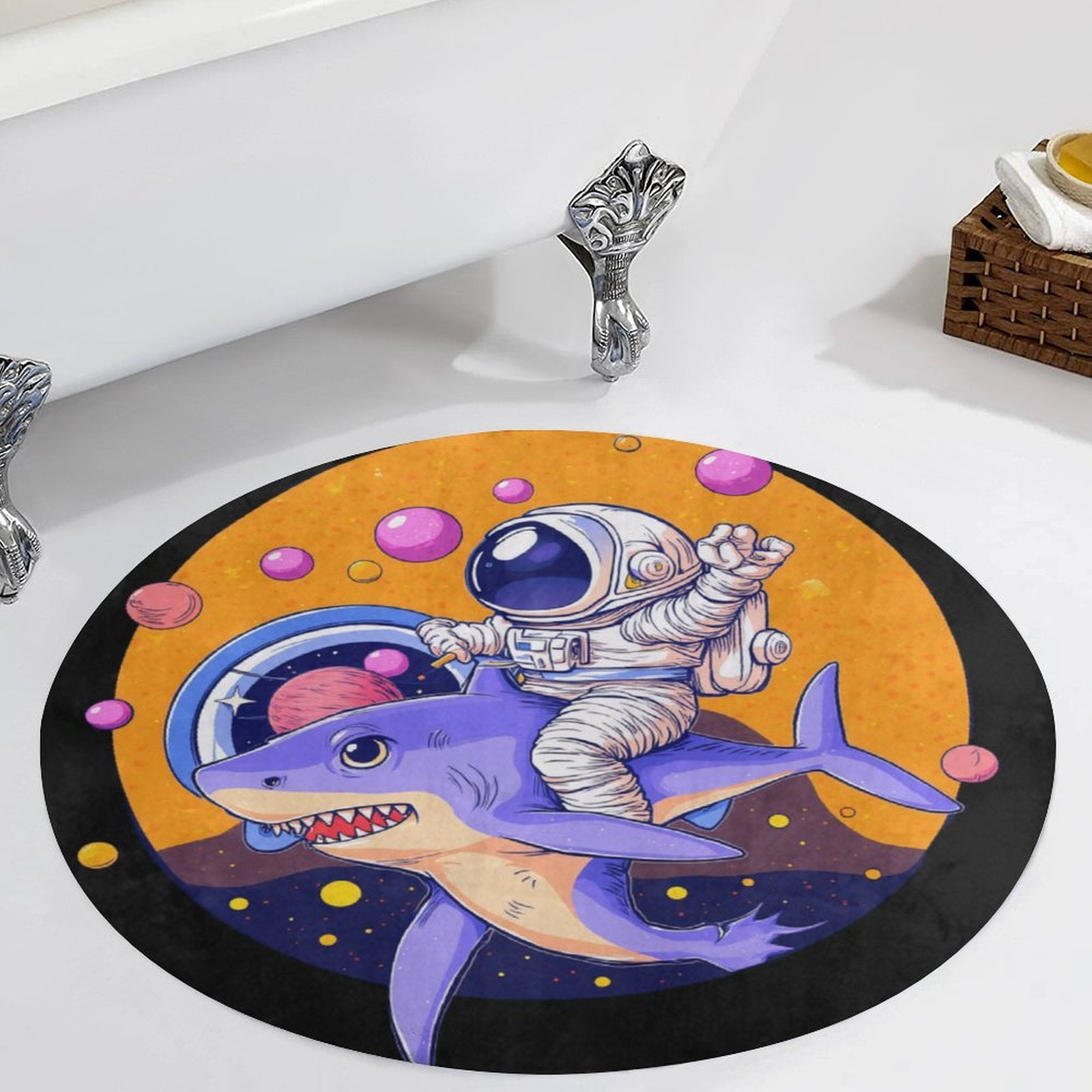 Outer Space Astronauts (22) Round Area Rugs for Bedroom Living Room ...