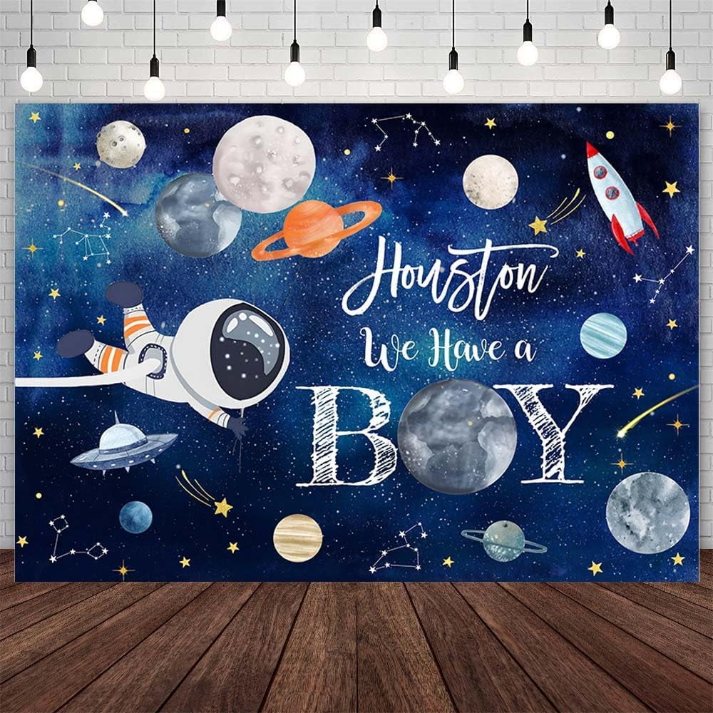 Outer Space Baby Shower Backdrop Houston We Have A Boy Photography ...