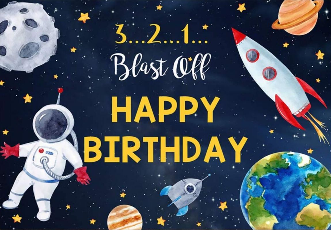 Outer Space Baby Shower Background Scenic Custom Birthday Backdrop ...