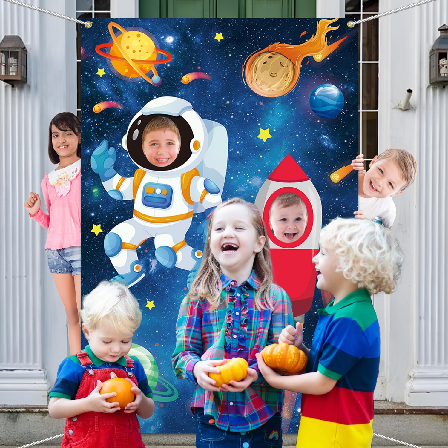 Outer Space Backdrop Banner Decorations - Astronaut Party Supplies for ...