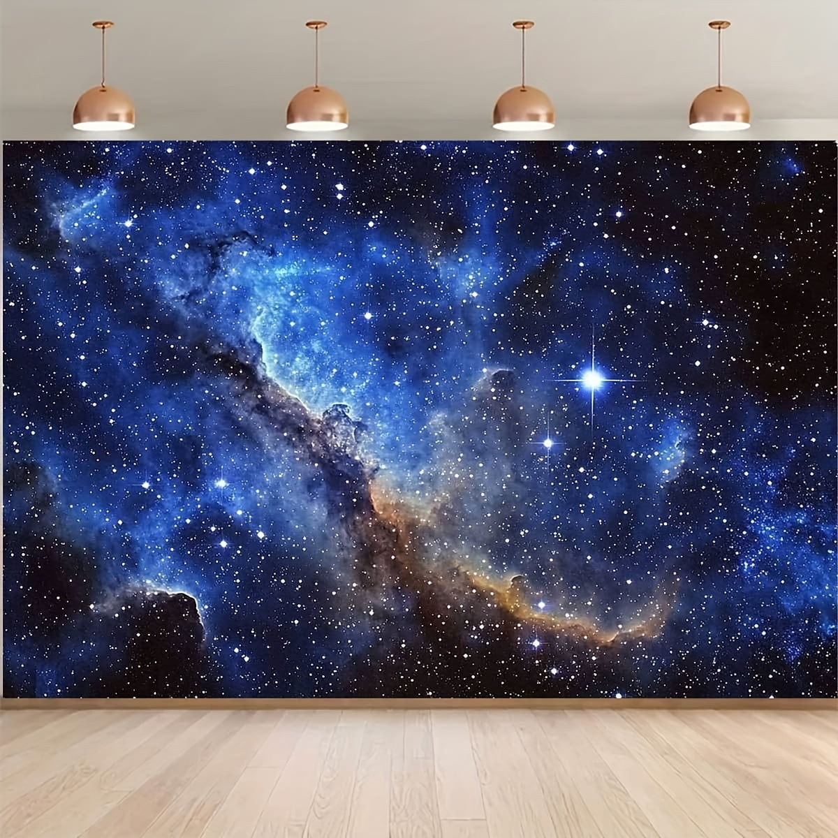 Outer Space Backdrop Blue Galaxy Stars Night Sky Photography Background ...