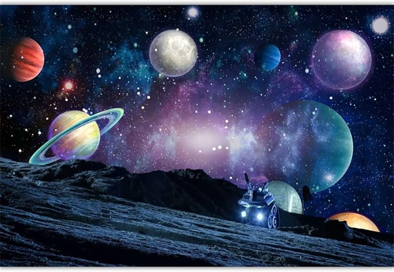 Outer Space Backdrop, Moon Surface and Galaxy Stars Photo Backdrops ...