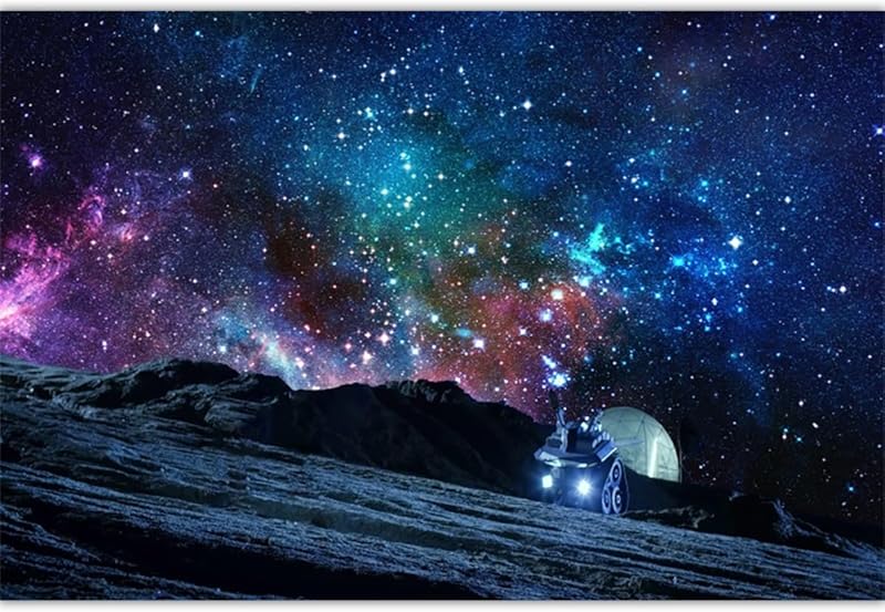 Outer Space Backdrop, Moon Surface and Nebula Photo Background, Starry ...