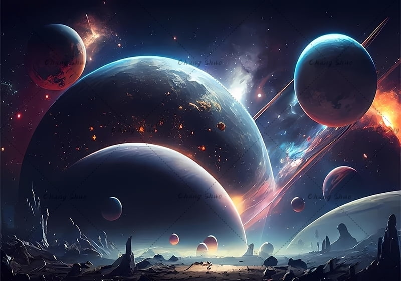 Outer Space Backdrop Universe Earth Moon Planet Stars Photography ...