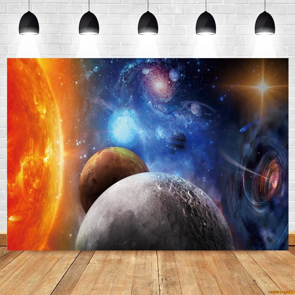 Outer Space Backdrop Universe Space Galaxy Earth Starry Sky Baby ...