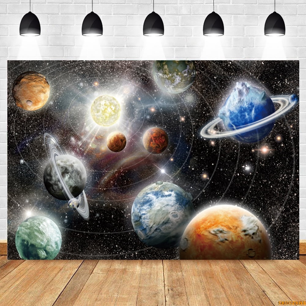 Outer Space Backdrop Universe Space Galaxy Earth Starry Sky Baby ...
