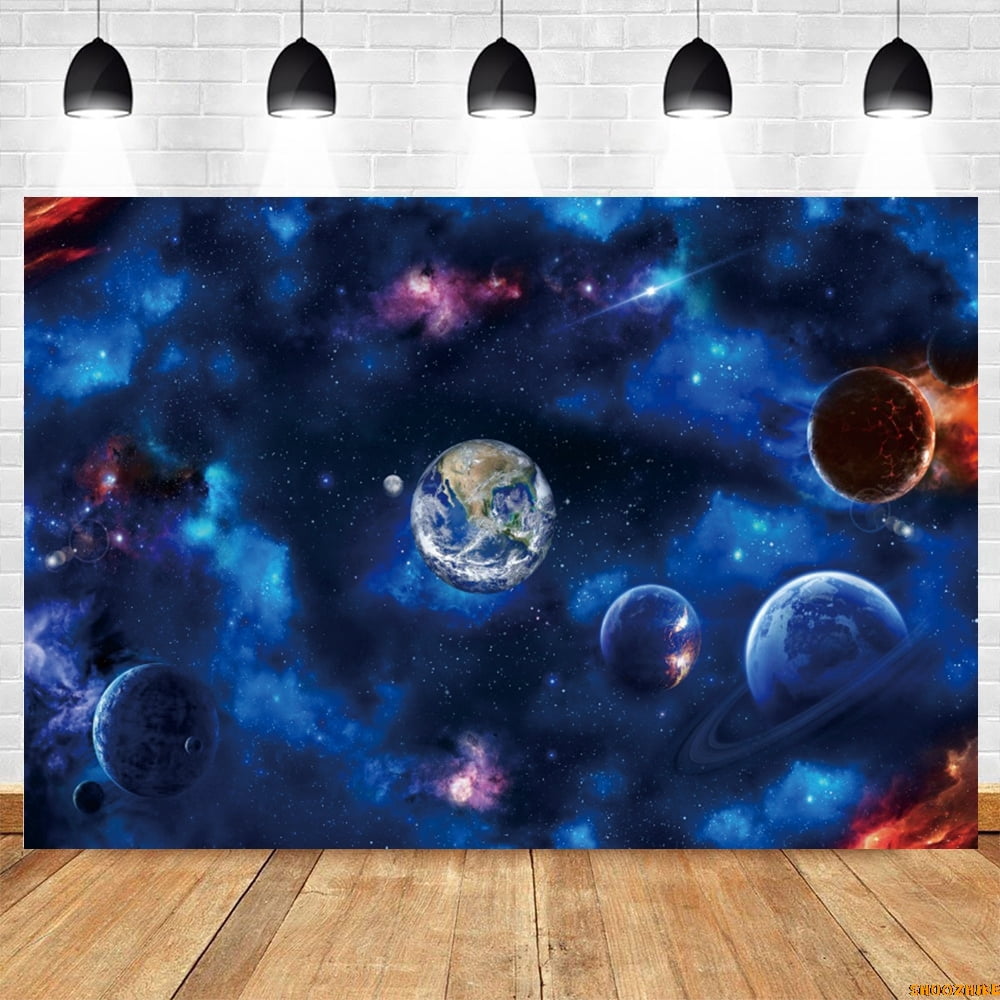 Outer Space Backdrop Universe Space Galaxy Earth Starry Sky Baby ...