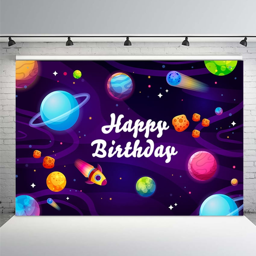 Outer Space Backdrop for Photo Studio Happy Birthday Party Photography ...